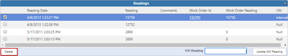 Remove an Asset Reading